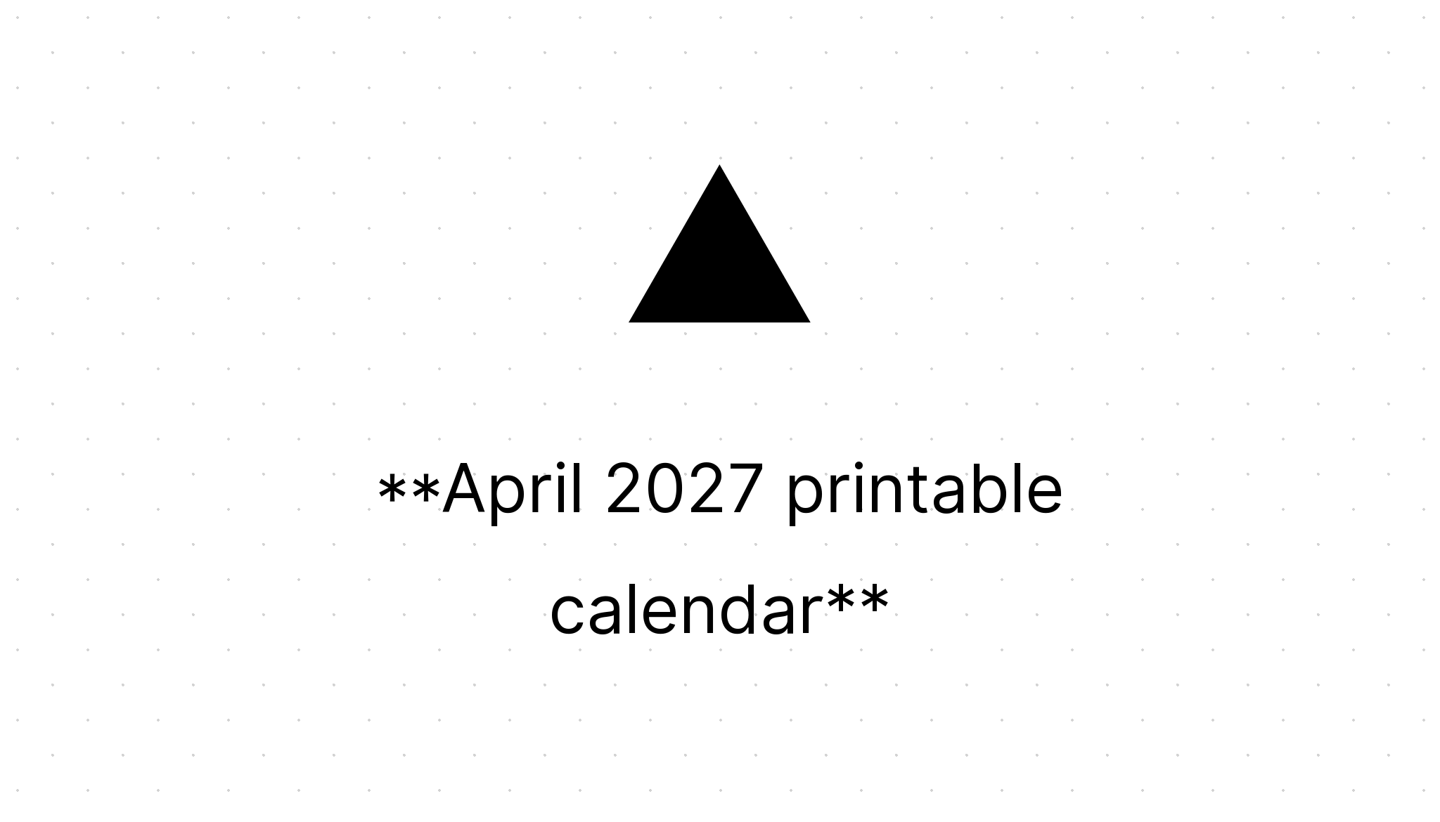 April 2027 printable calendar