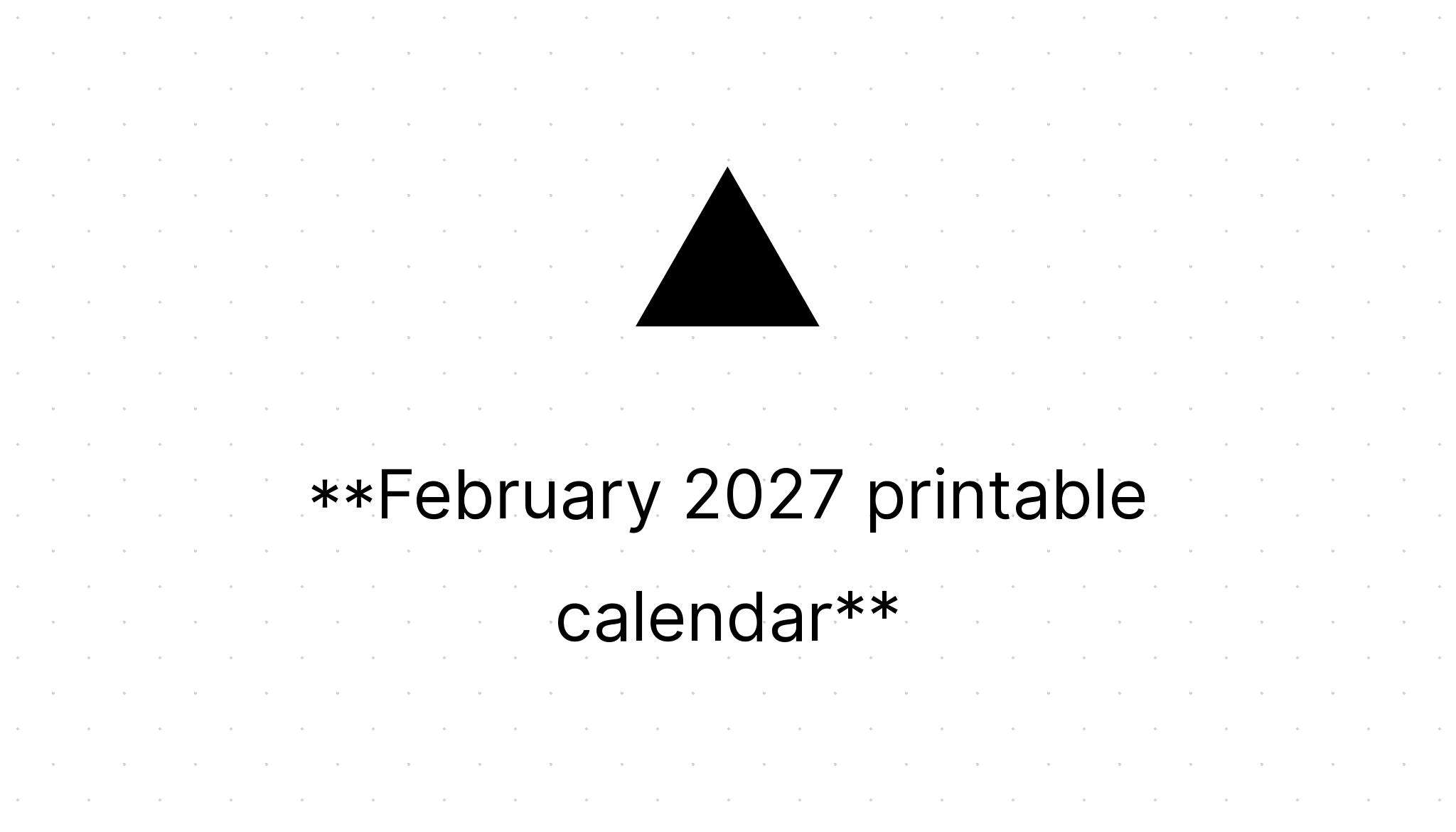 February 2027 printable calendar
