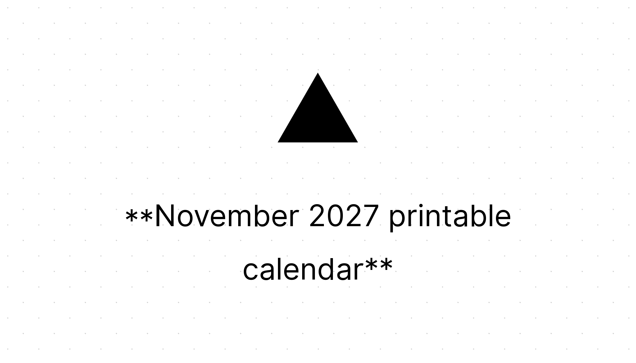 November 2027 printable calendar