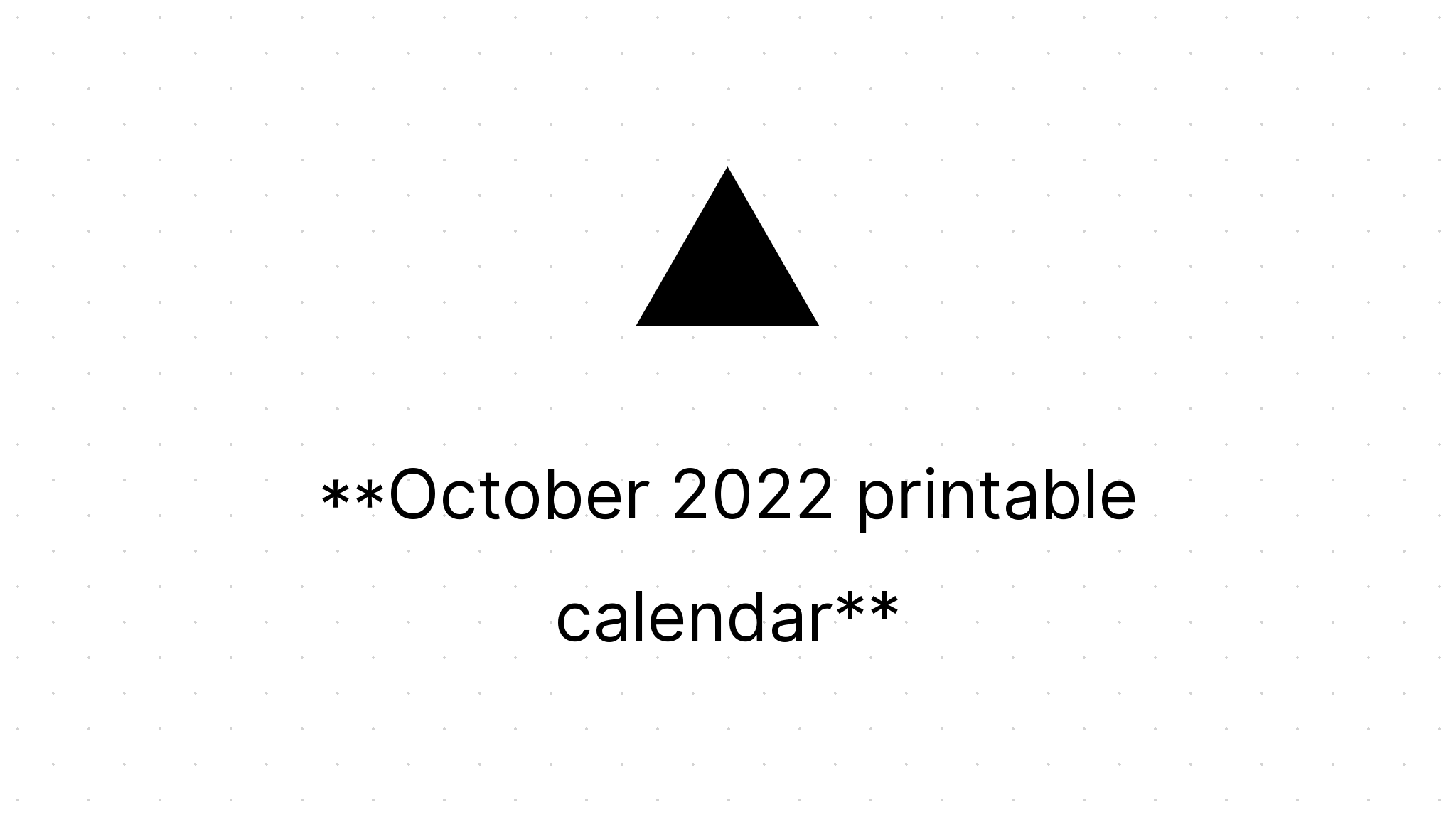 October 2022 printable calendar