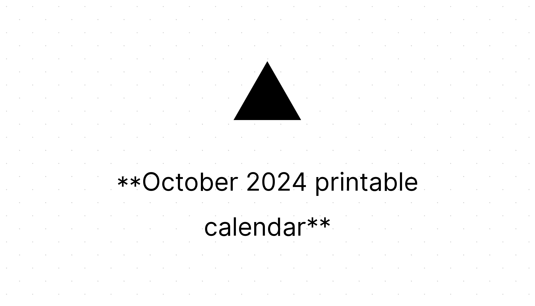 October 2024 printable calendar