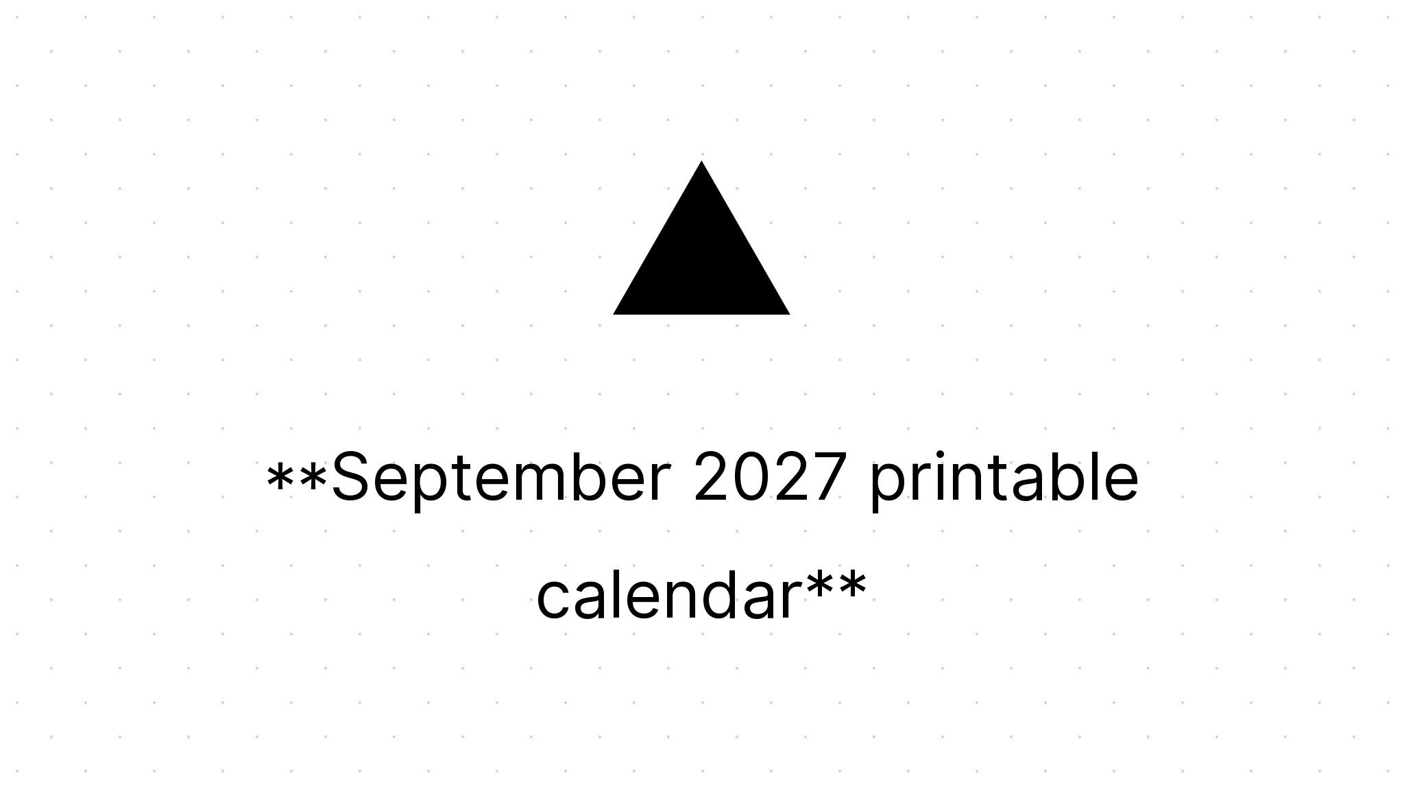September 2027 printable calendar