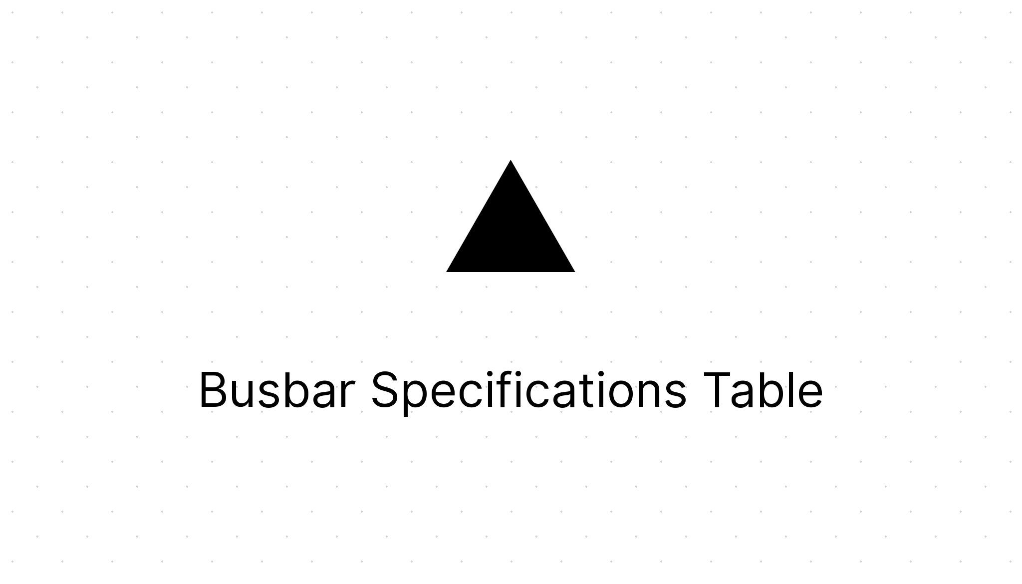 Busbar Specifications Table - Eezee