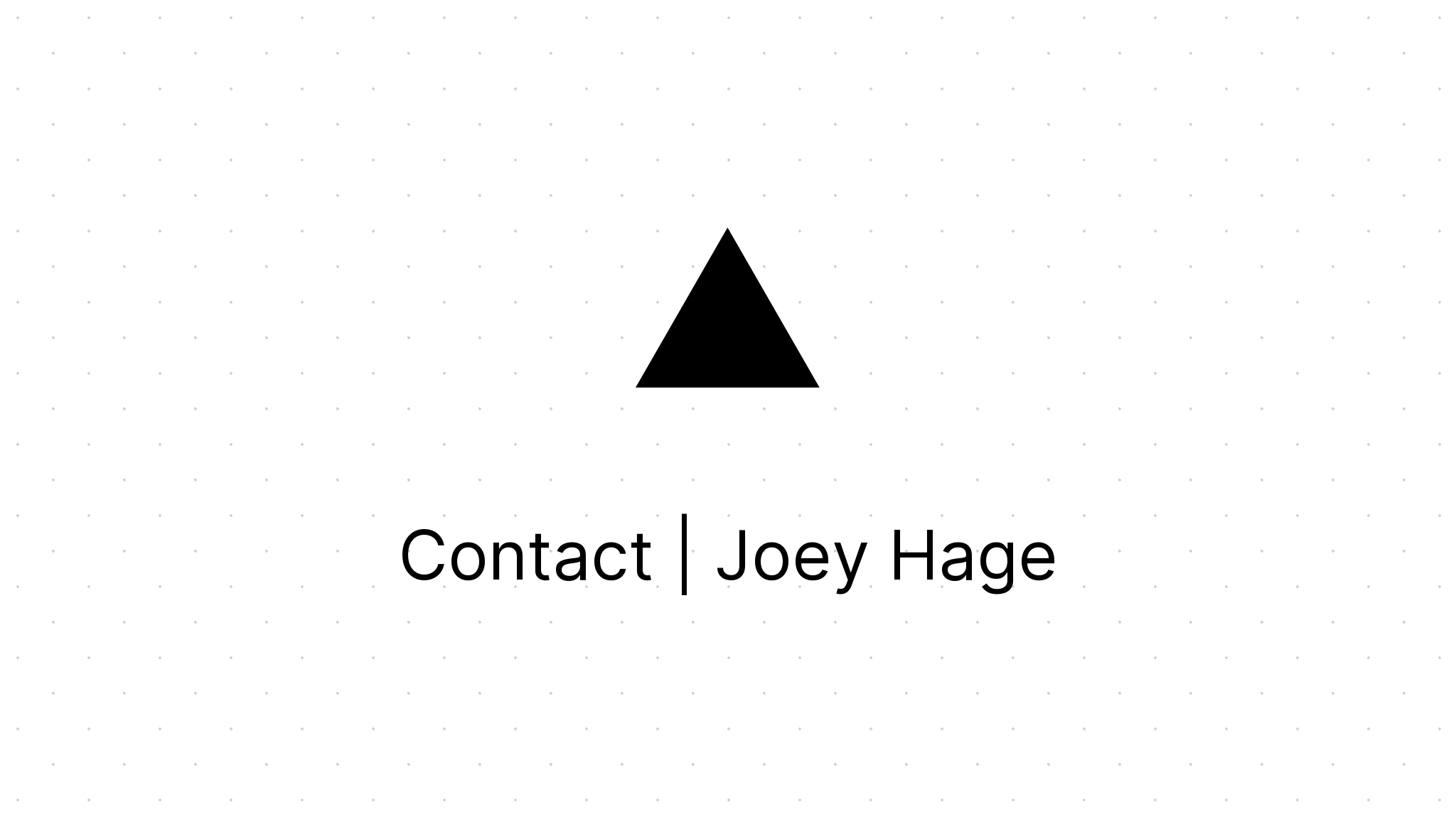 Contact | Joey Hage