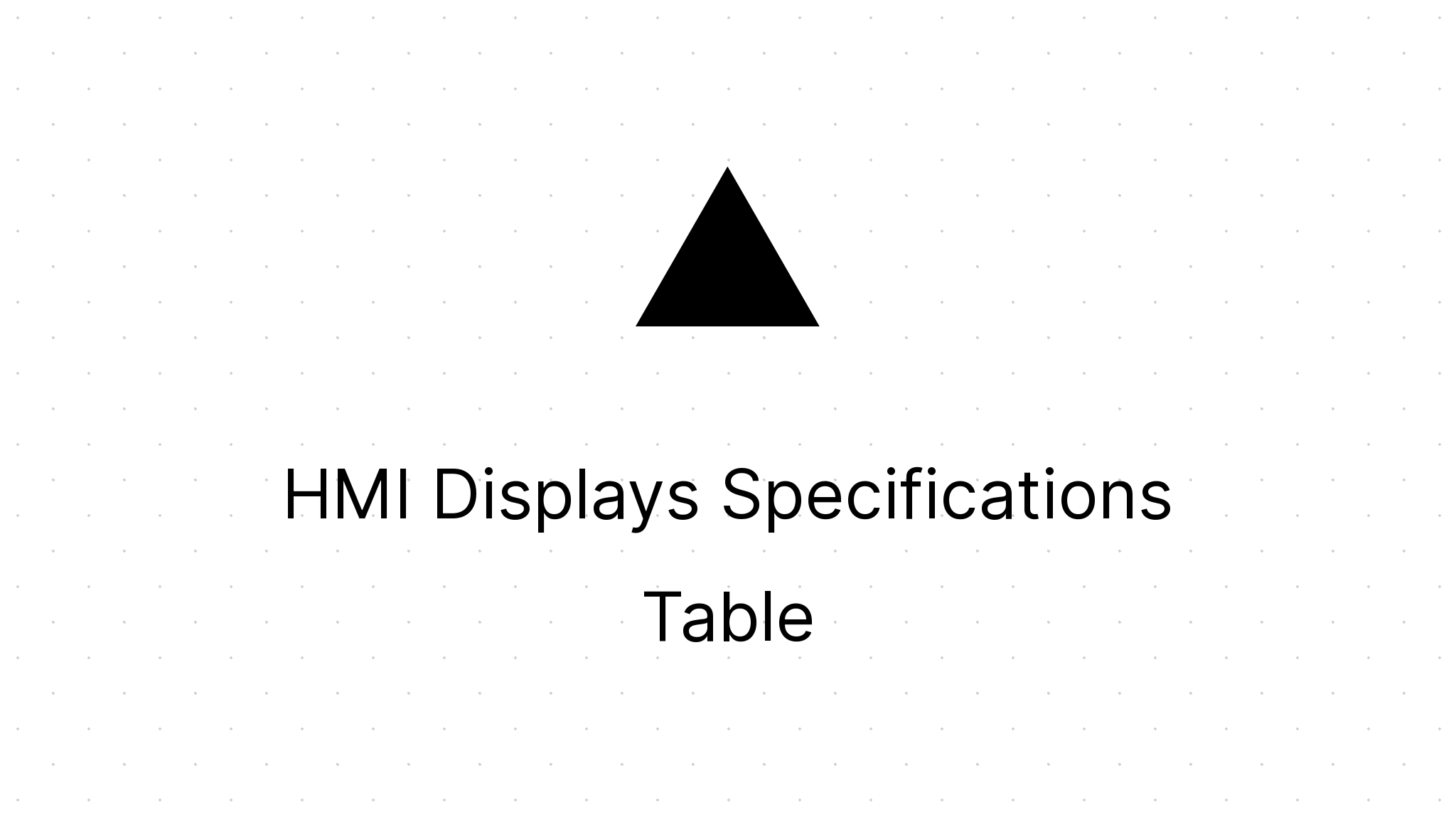 HMI Displays Specifications Table - Eezee