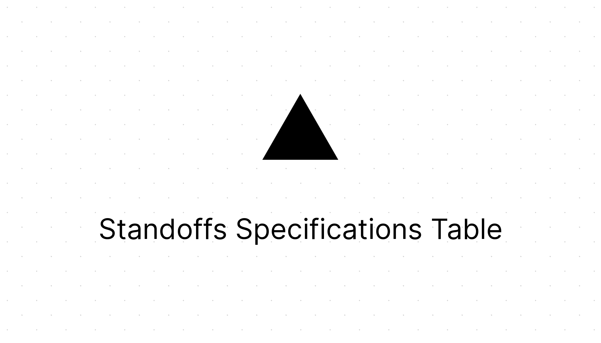 Standoffs Specifications Table - Eezee